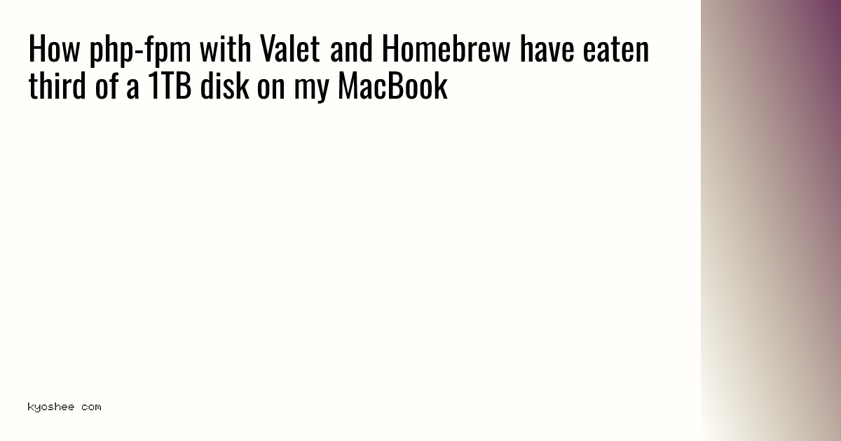 How php-fpm with Valet and Homebrew have eaten third of a 1TB disk on my MacBook | kyoshee